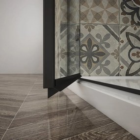 Gelco Trinity Black čtvercový sprchový kout 80 x 80 x 200 cm otevírací levá černá sklo čiré GT5680-80CL-B