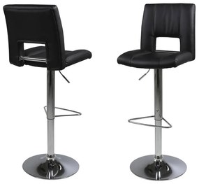 Designová barová židle Nerine černá a chromová-ekokůže