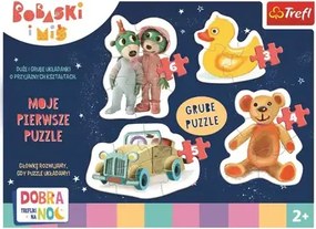 Trefl - Puzzle - Baby puzzle: Dobrou noc, Treflíci 4v1 / 3|4|5|6 dílků