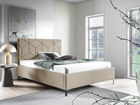 Eka Čalouněná postel BOX+ 140x200 cm Barva látky Trinity: Černá (Trinity 2316), Úložný prostor: S kovovým rámem úložného prostoru
