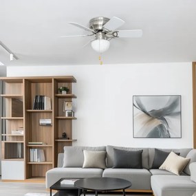 ZEVENTI - Stropní ventilátor GALDANA 1xE27/60W/230V šedá/bílá