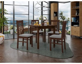 Rozkládací jídelní stůl se 4 židlemi AL14, Barva dřeva: ořech-L, Potah: Zetta 300