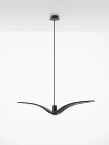 Designové závěsné svítidlo Brokis Night Birds PC962 Povrch Montury: Černý elox, Barva skla: Šedá kouřová Brokisglass mat, Povrch baldachýnu: pískovaný hliník lakovaný