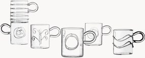 Sada ručně vyrobených pohárků na espresso z borosilikátového skla Deco' Clear, 6 dílů