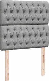 Box spring postel s matrací světle šedá 80 x 200 cm textil 3291502