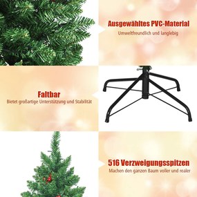 Costway 135 cm Umělý vánoční stromek s 5 vánoční stromeček měnící barvu