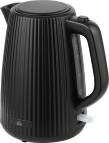 HOMCOM Elektrická konvice 1,7L, rychlovarná funkce, 2200W, s vyjímatelným filtrem proti vodnímu kameni, automatické vypnutí, Černá