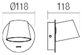 Redo 01-1739 nástěnné LED svítidlo Shaker černé, 6W, 3000K, ø12cm