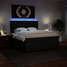 Box spring postel s matrací černá 200x200 cm umělá kůže 3293036
