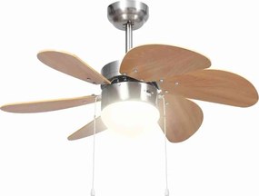 vidaXL Stropní ventilátor se světlem 76 cm světle hnědý [51489] Barva: tmavě hnědá