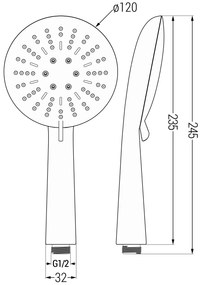 Mexen příslušenství - hlavice ruční sprchy R67 Circle, 3-funkce, černá, 79567-70