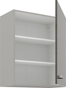 GREY gr | horní skříňka 60 G-72 1F policová | 60 cm | světle šedá/tmavě šedá lesk