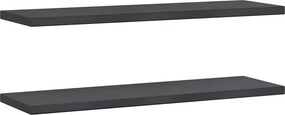 Nástěnné police 2 ks 100 x 30 cm stříbrné nerezová ocel 30288