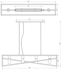 Lustr na lanku GOTE 4xE27/60W/230V