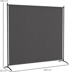 Outsunny zástěna pro soukromí 180 x 50 x 180 cm (tmavě šedá) — ochrana UPF 30+, voděodpudivá, stabilní podstavec
