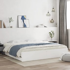 Rám postele se zásuvkami bílý 200 x 200 cm kompozitní dřevo 3207245