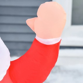 Aosom Santa Claus Vánoční dekorace, 1,2 m, samofukovací, LED, včetně ventilátoru, červená + bílá
