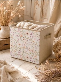 Sinsay - Skládací úložný box s květinovým vzorem - béžová