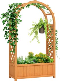 Zahradní vyvýšený záhon s treláží a obloukovou střechou, dřevěný kryt vyvýšeného záhonu 83x36x145cm pro zahradní balkon a terasu, květinový box pro po