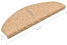 vidaXL Marketos Schodové rohože 15 ks 65 x 21 x 4 cm zlaté, půlkulaté, velké
