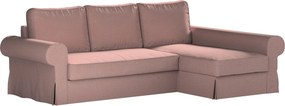 Potah na pohovku IKEA Backabro rozkládací se šezlongem barva růžová látka pletený vzor