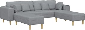 Pohovka 3 ks Světle šedá textil 3335162