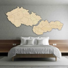 Velká dřevěná mapa Slovenska a České republiky | SENTOP M011