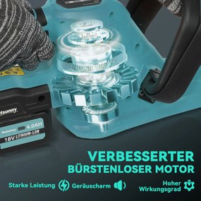 Outsunny Elektrický nůžky na živý plot, akumulátorové elektrické nůžky na živý plot s délkou střihu 51 cm, motor, akumulátor, modrý