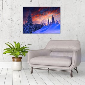 Skleněný obraz - Zimní soumrak (70x50 cm)