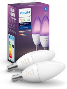 SADA 2x LED Stmívatelná žárovka Philips Hue WHITE AND COLOR E14/5,3W/230V