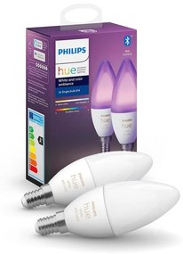 Philips SADA 2x LED Stmívatelná žárovka Philips Hue WHITE AND COLOR E14/5,3W/230V P3947