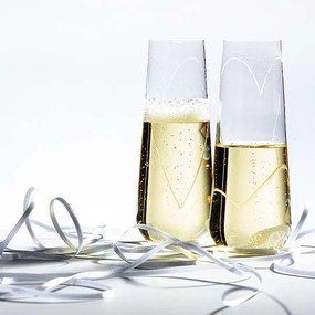 Crystalex Glass Heart sklenice na prosecco 250 ml 2 ks