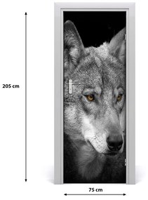 Samolepící fototapeta na dveře Vlk portrét 75x205 cm