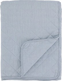 Bílo-modrý pruhovaný bavlněný přehoz Aix Quilt - 130*180 cm