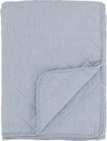 Bílo-modrý pruhovaný bavlněný přehoz Aix Quilt - 130*180 cm