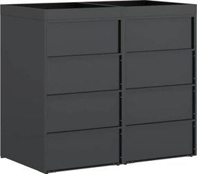 vidaXL Úložný box na 3 popelnice Antracit 340 x 77,5 x 115,5 cm Ocel [3394773]