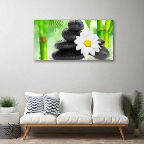 Obraz na plátně Bambus Kameny Zen Květ 120x60 cm