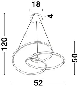 LED lustr Menton 52 Hnědá