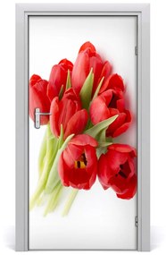 Fototapeta samolepící Červené tulipány 85x205 cm