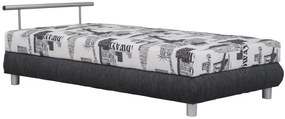 BLANÁŘ Čalouněná postel Adriana, s úložným prostorem , 140x200, šedá