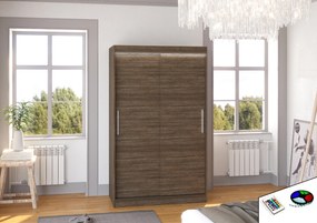 ADRK Furniture Posuvná skříň s LED osvětlením COLLIN 120 SW-COL-CH-120+L-V002