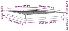 Rám postele černý 150 x 200 cm kompozitní dřevo