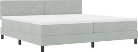 Postel s boxspringem s matrací Světle šedá 200 x 200 cm samet 3339128