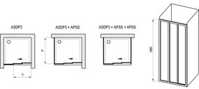 Ravak 00VG01R211 - Sprchové dveře třídílné SUPERNOVA 120x198 cm bílá
