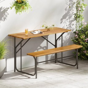 Costway Sada stolní lavice pro piknikový stůl pro 2 osoby a sedátko s deskou