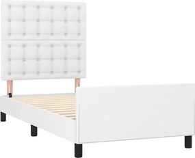 Rám postele s čelem bílý 100x200 cm umělá kůže 3125556