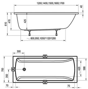 Ravak Classic II - Vana 120x70 cm, bílá CC11000000