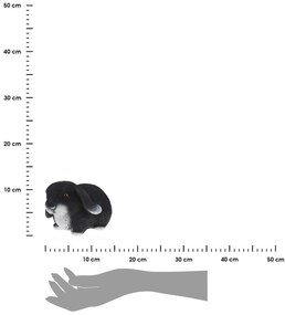 Zahradní figurka z polyresinu Bunny, 16 cm, černá