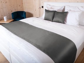 Biante Saténový přehoz/běhoun na postel Satén LUX-004 Šedohnědý 50x140 cm