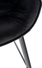 Sada 2 barových židlí Gibson 76 samet – černá